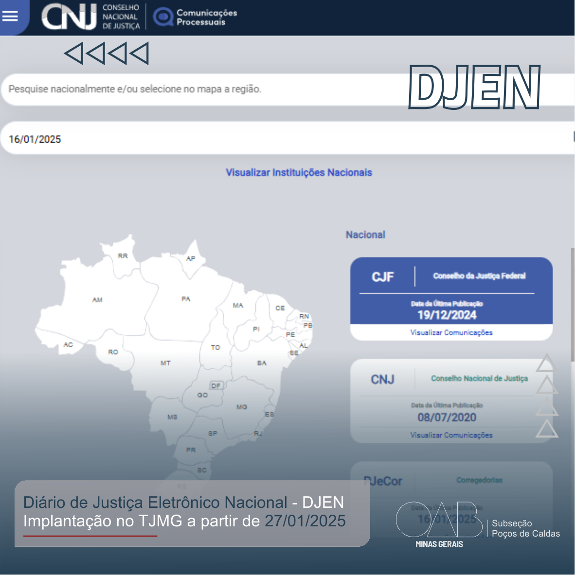 Diário de Justiça Eletrônico Nacional – DJEN – Implantação no TJMG a ...